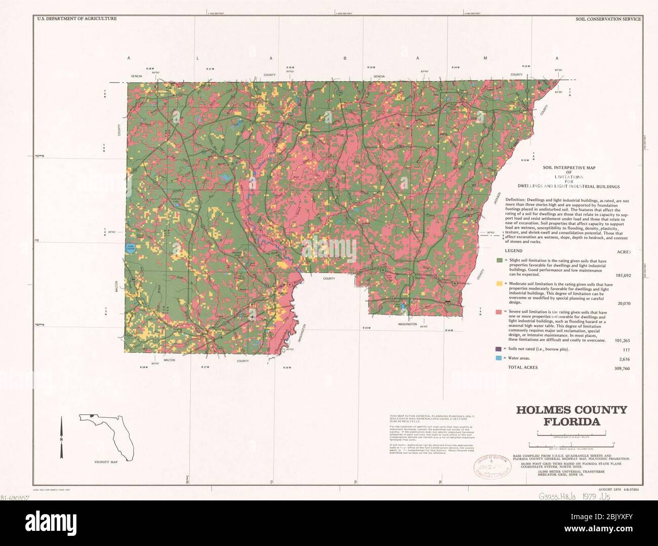 Holmes County, Florida - soil interpretive map of limitations for ...