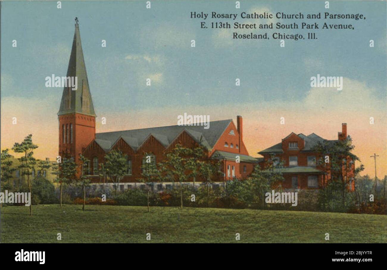 Holy Rosary Catholic Church And Parsonage Stock Photo - Alamy