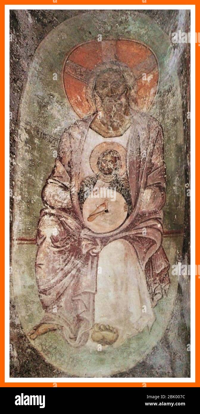 Holy Trinity Fresco from Saint Mary Koumbelidiki Church 2 Stock Photo ...