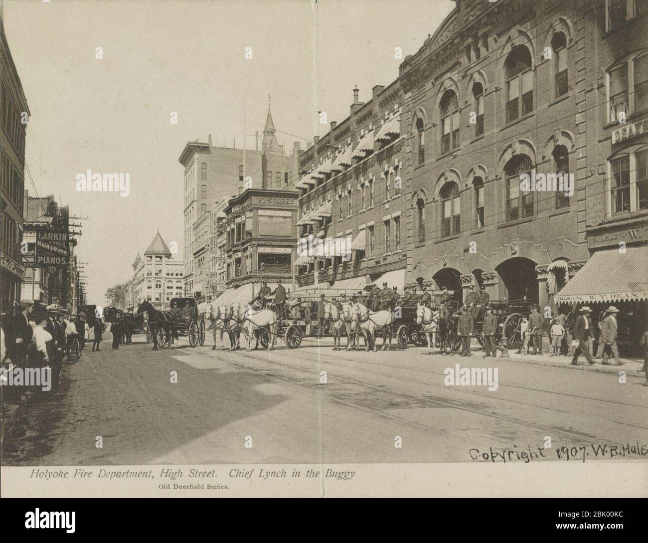 Holyoke fire department, High Street, Chief Lynch in the buggy Stock ...