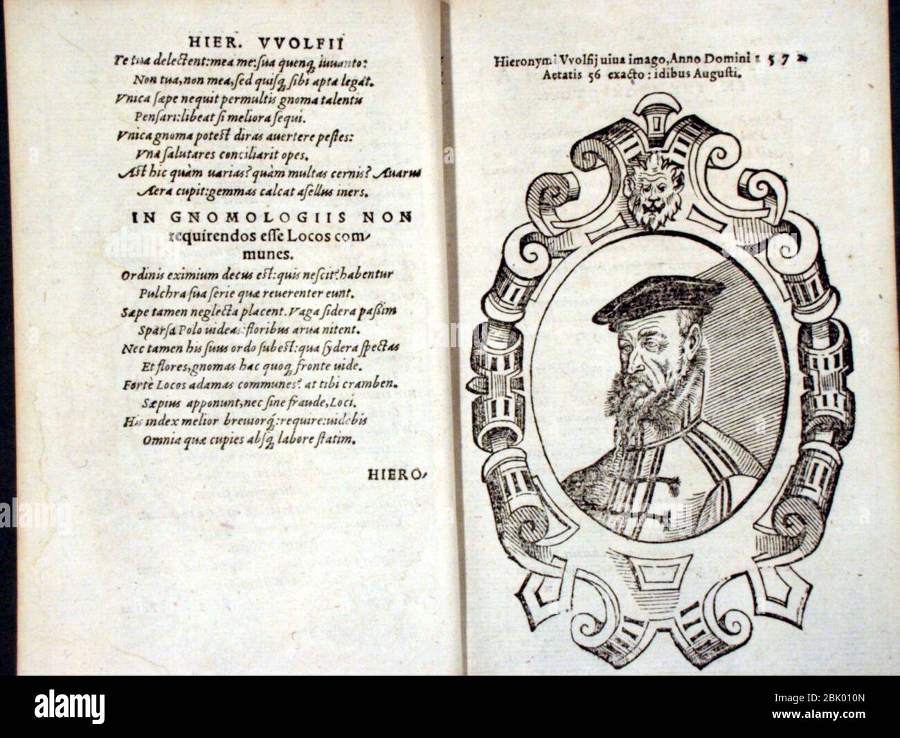 Holzschnitt - Buch Isokratis - Portrait des Hieronymus Wolf Stock Photo ...