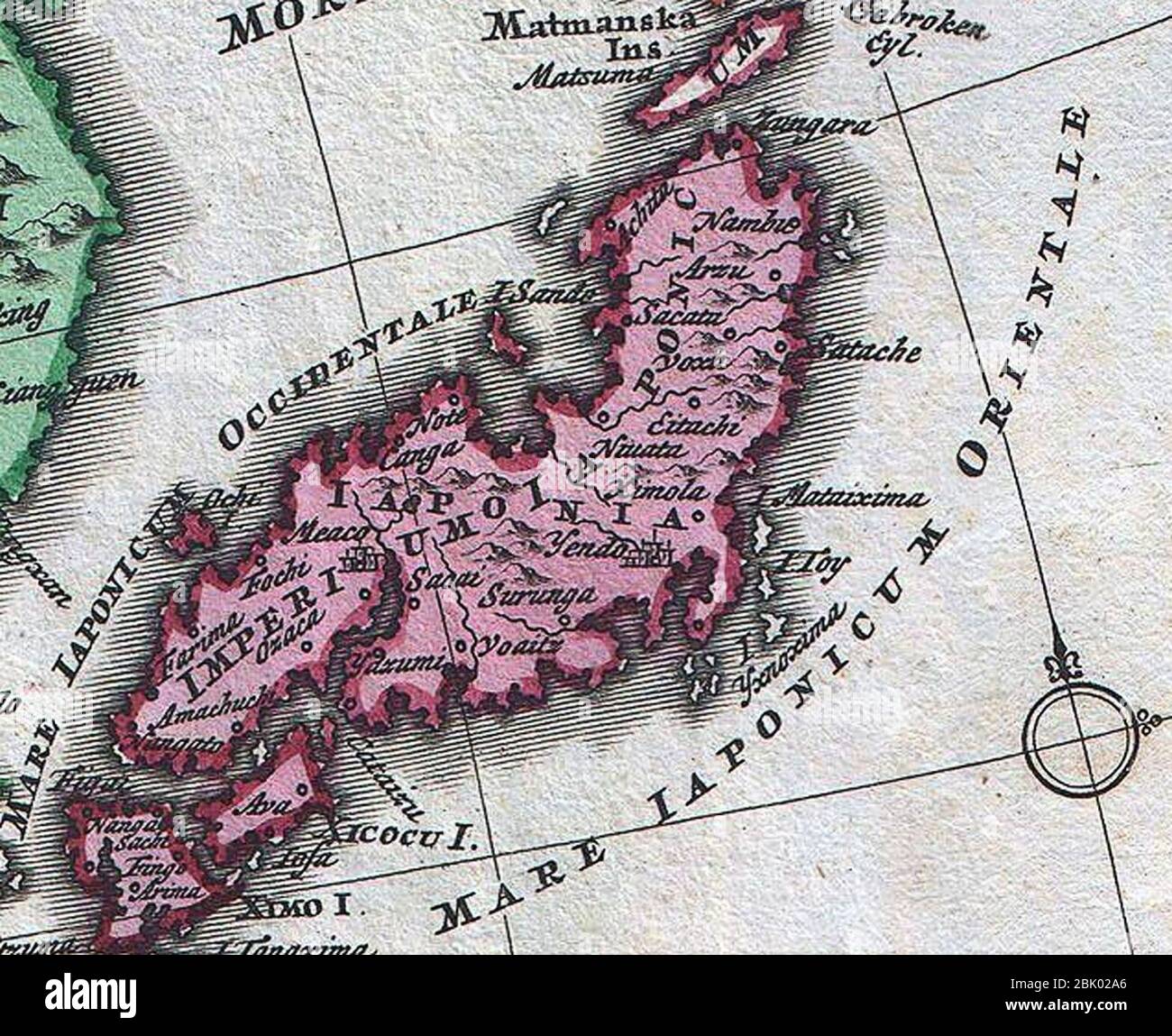 Homann map of Japan (Iaponia) 1730 Stock Photo - Alamy