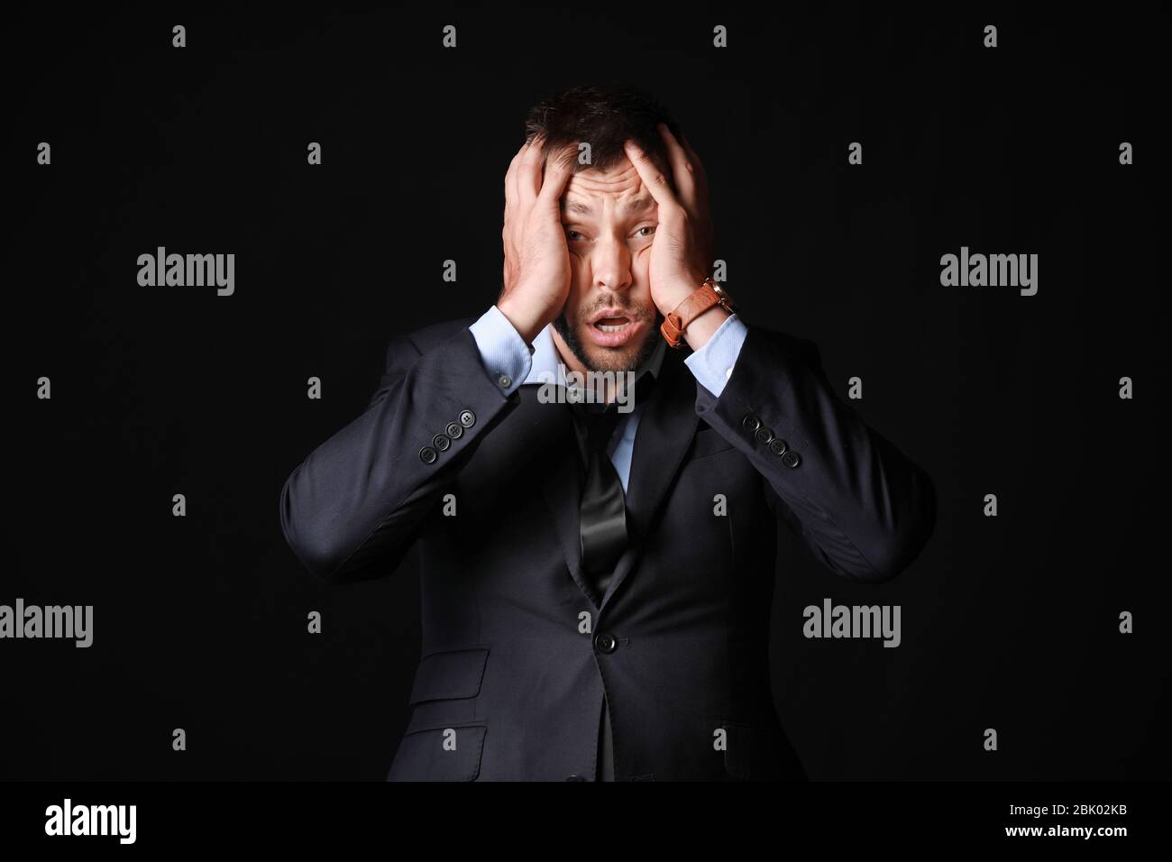 Headache frustrated businessman dark black hi-res stock photography and ...