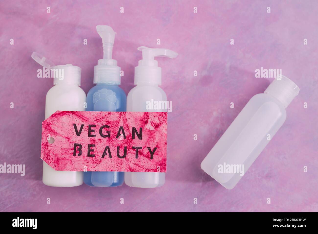 cruelty-free beauty products with no animal testing concept, group of ...