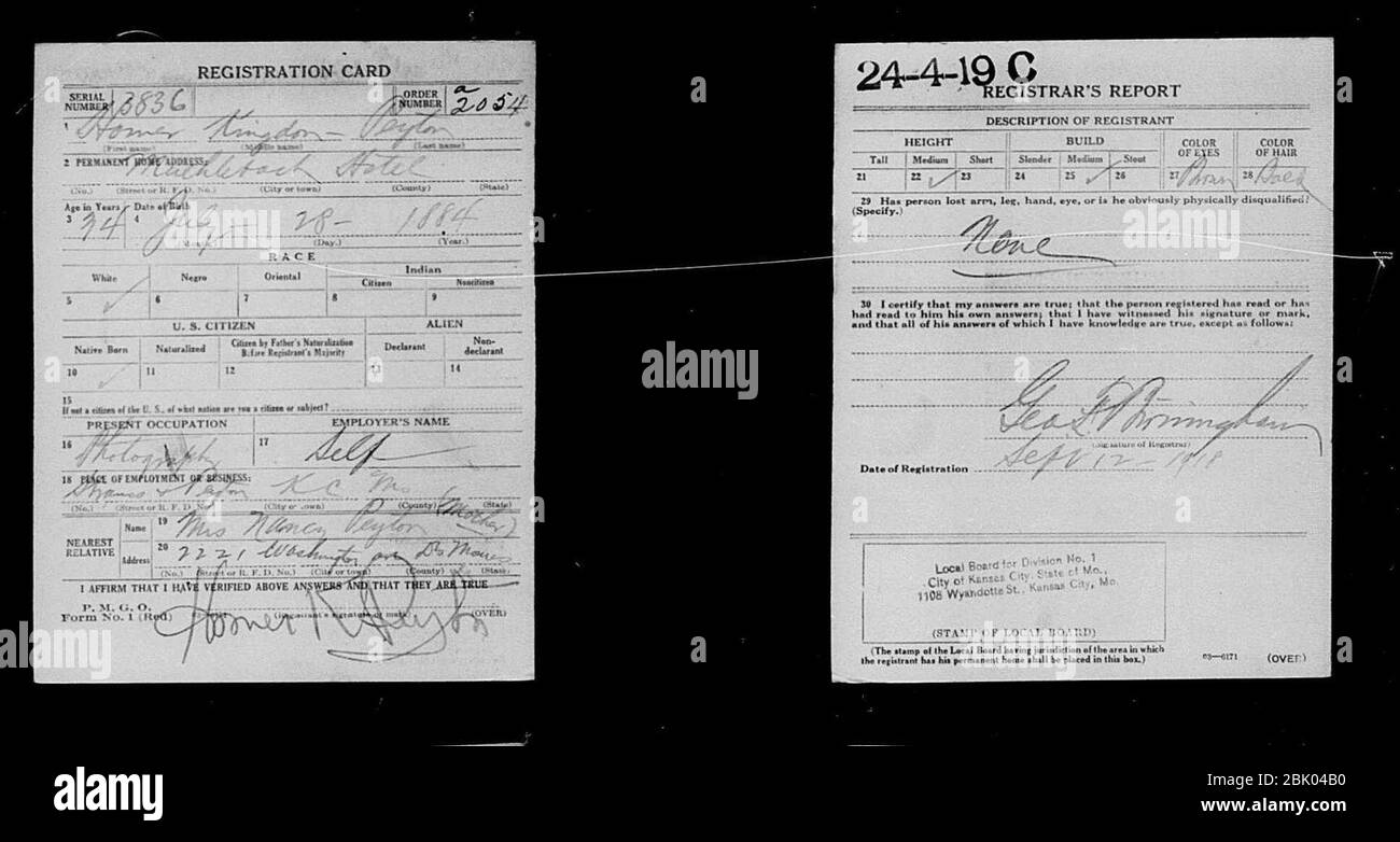 Archival draft registration Black and White Stock Photos & Images - Alamy
