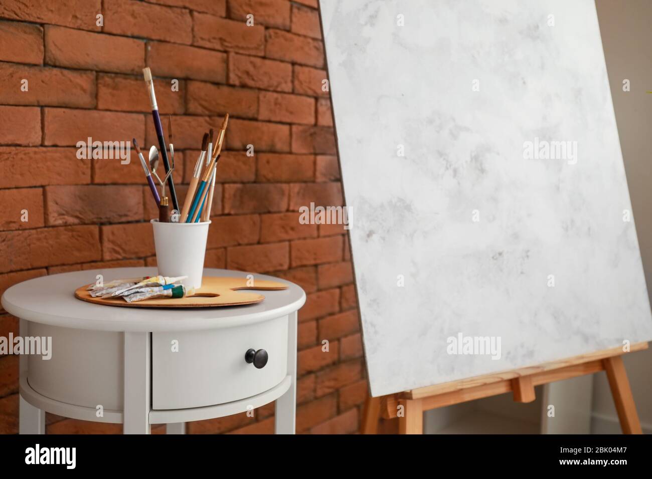 Interior of modern artist's room Stock Photo - Alamy