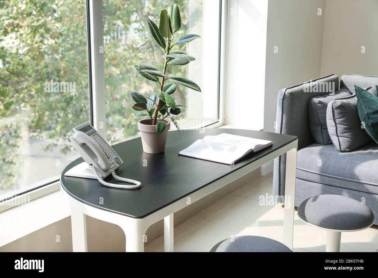 Cozy workplace flat color hi-res stock photography and images - Alamy