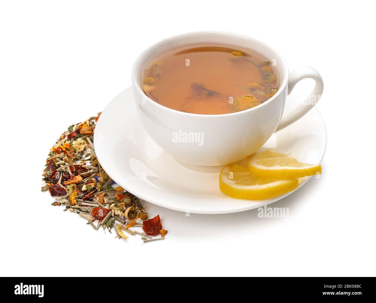 Cup of hot tea with lemon on white background Stock Photo - Alamy