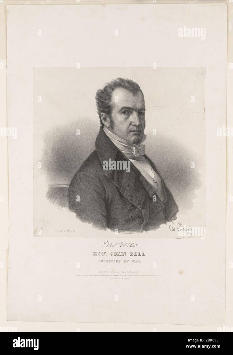 Hon. John Bell, Secretary of War - from life on stone by - Chs ...
