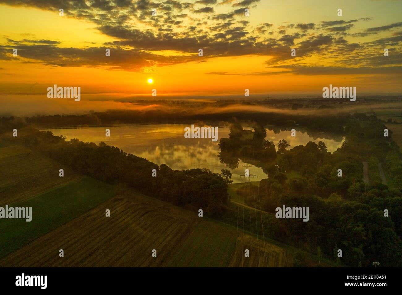 Aerial view landscape fog sunrise hi-res stock photography and images ...