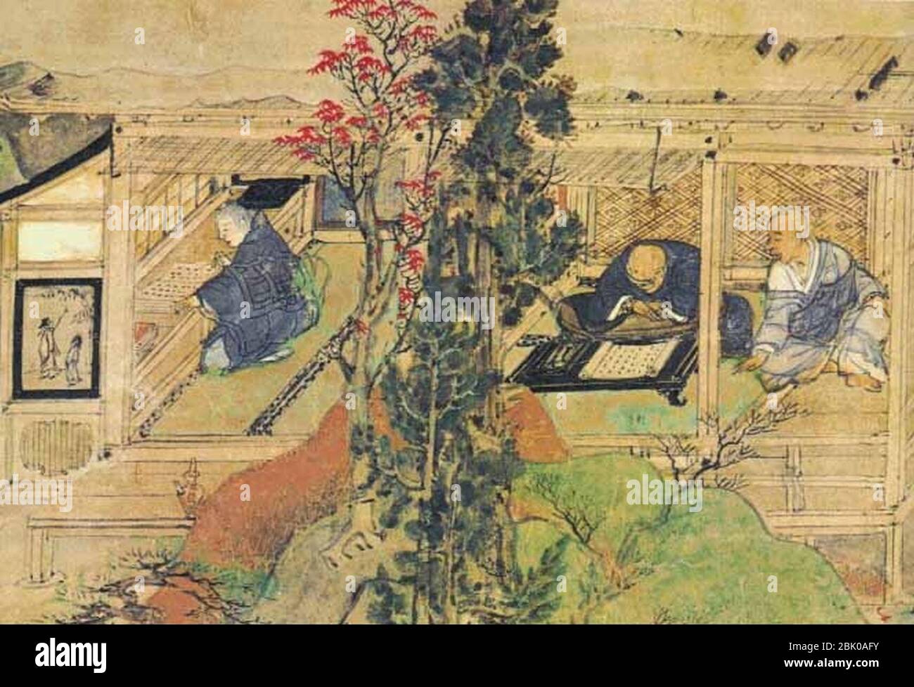 Honen shonin eden - Honen studying the Hokke Sandaibu Stock Photo - Alamy