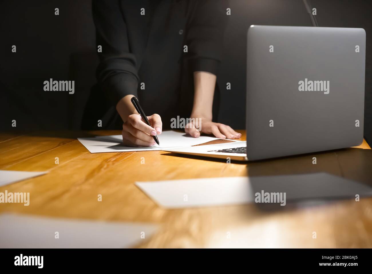 Student girl something writing in hi-res stock photography and images ...