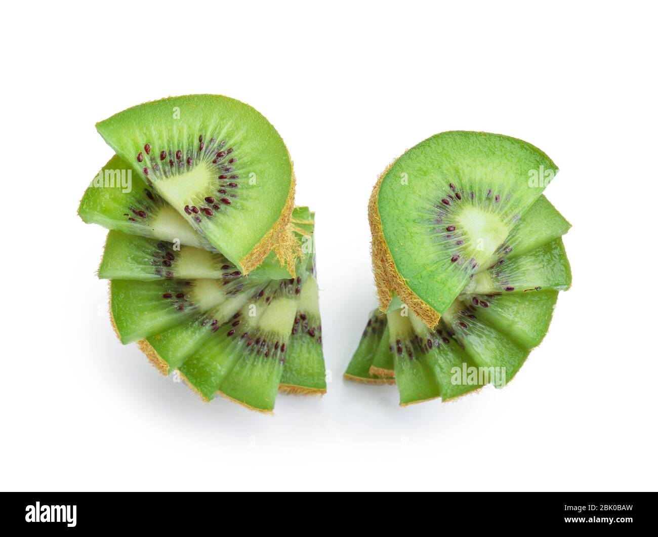 Slices of ripe kiwi on white background Stock Photo - Alamy