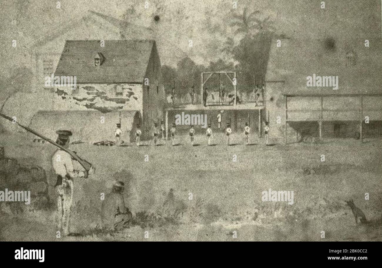 Honolulu Fort by George Henry Burgess c. 1857 Stock Photo - Alamy