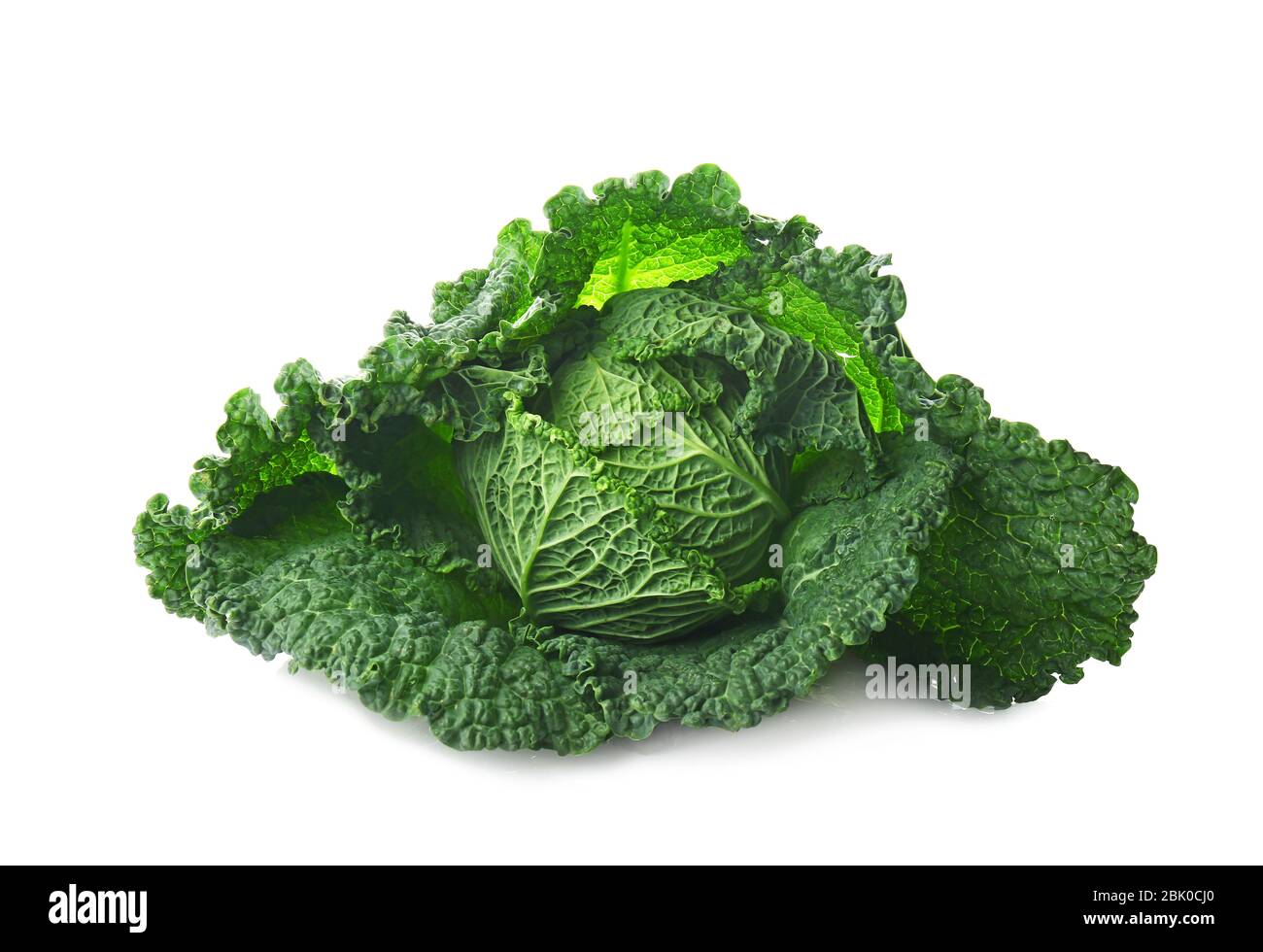Tasty ripe cabbage on white background Stock Photo - Alamy