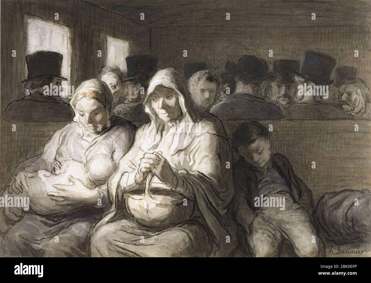 Honoré Daumier - The Third Class Carriage Stock Photo - Alamy