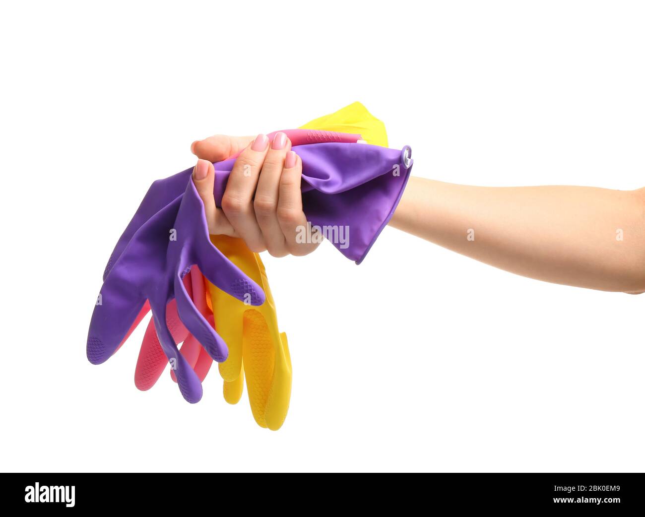 Female hands with gloves on white background Stock Photo - Alamy