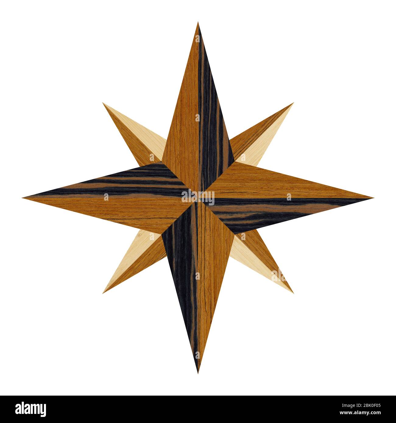 Natural wood parquet floor, a compass pattern, wood compass pattern ...