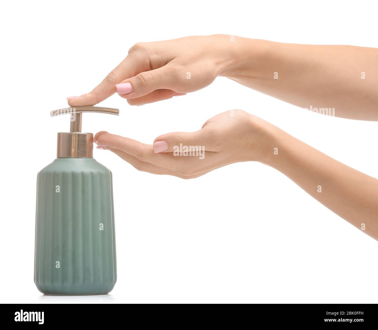 Female hands with soap on white background Stock Photo - Alamy