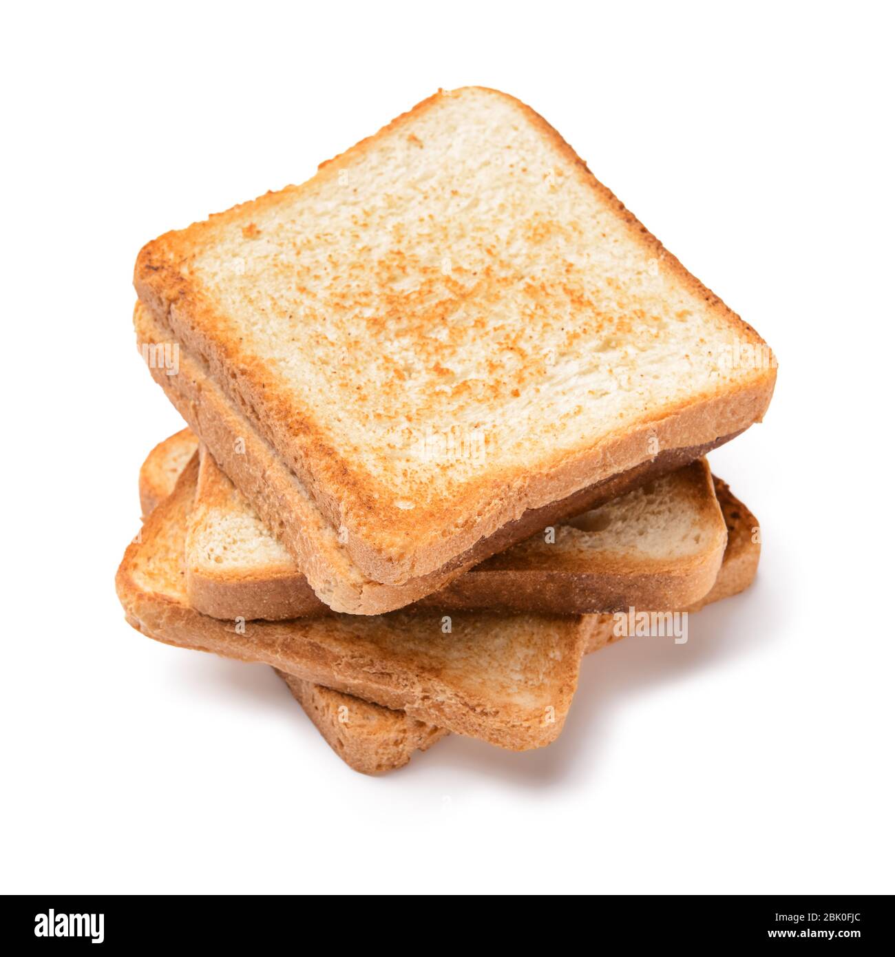Tasty toasted bread on white background Stock Photo - Alamy