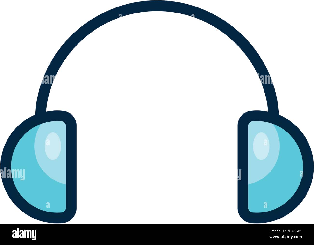 user interface concept, headphone icon over white background, line ...