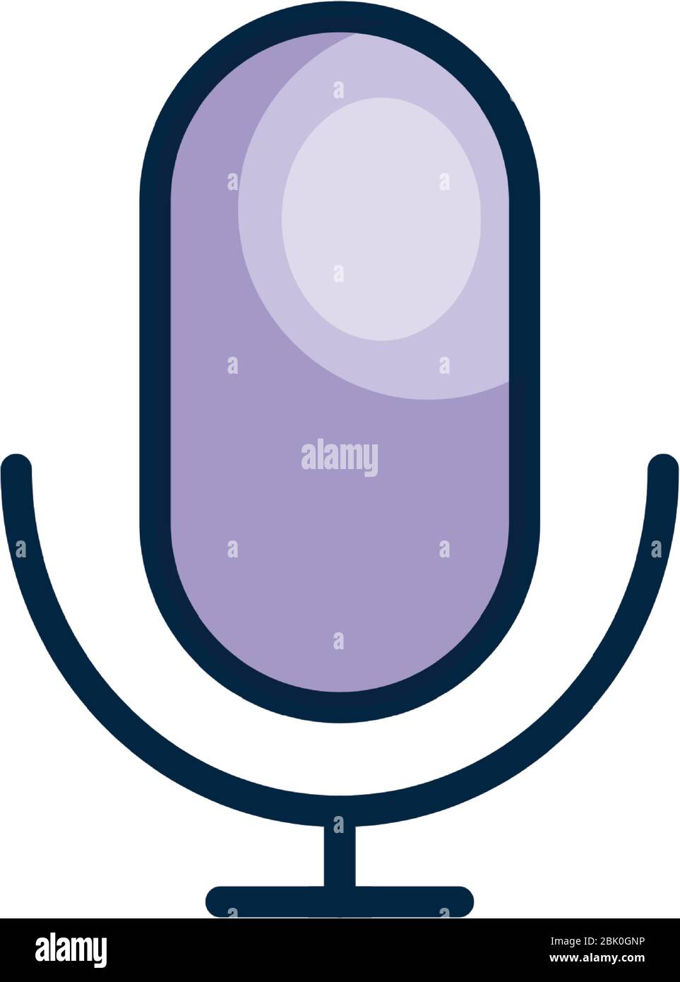 user interface concept, microphone icon over white background, line ...