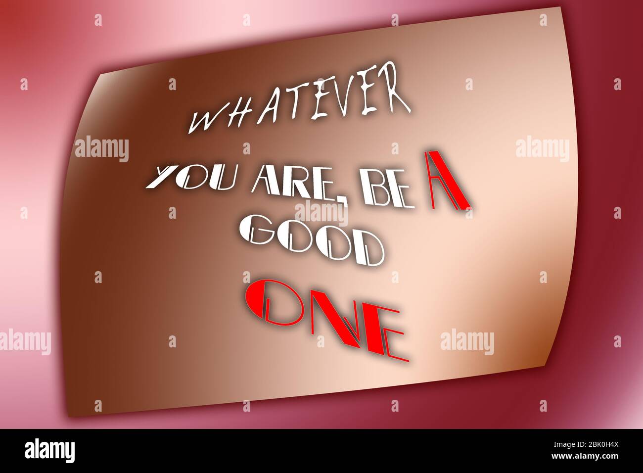 Happy think positive typography. Modern text quote. Hand-written slogan ...