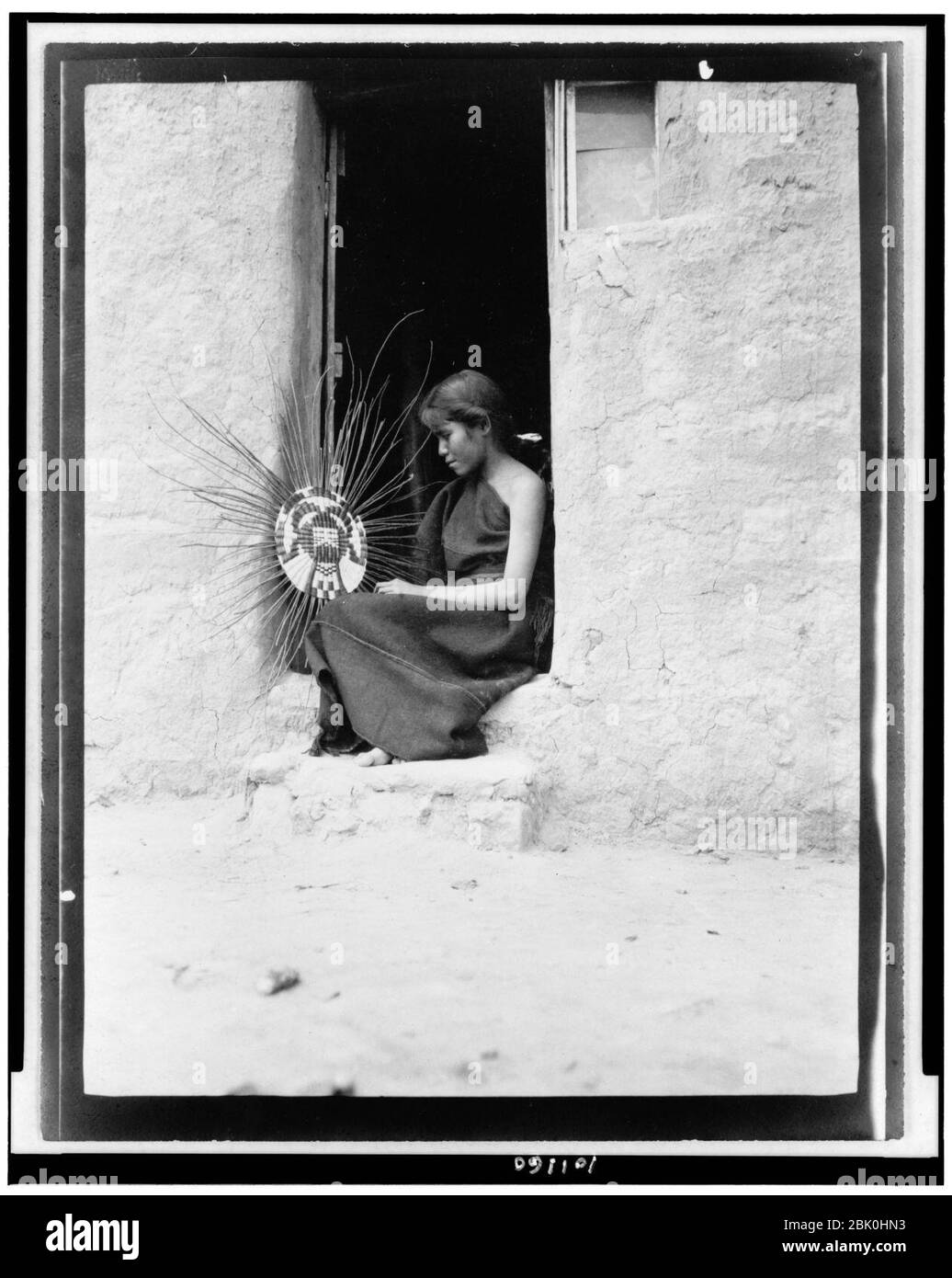Hopi basket weaver - Frederick I. Monsen photo Stock Photo - Alamy