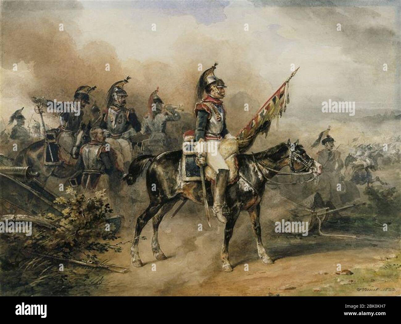 Horace Vernet-Charge of the cuirassiers Stock Photo - Alamy