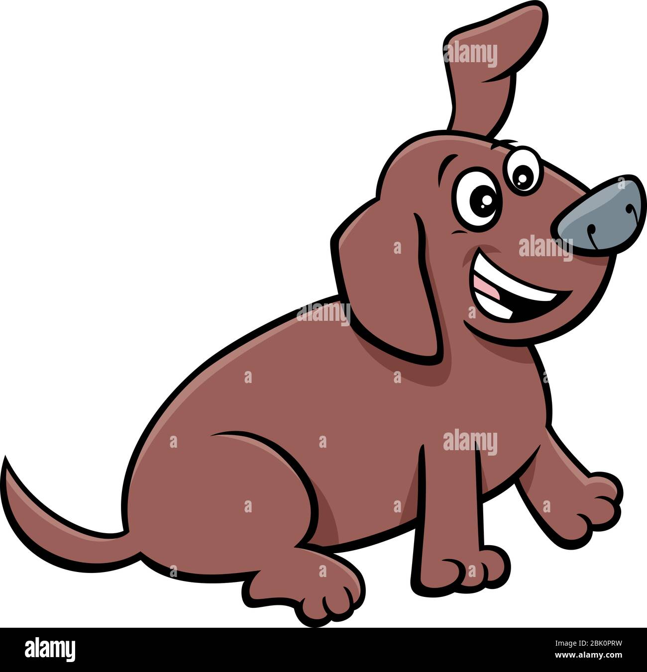 Cartoon Illustration of Happy Playful Puppy Comic Animal Character ...