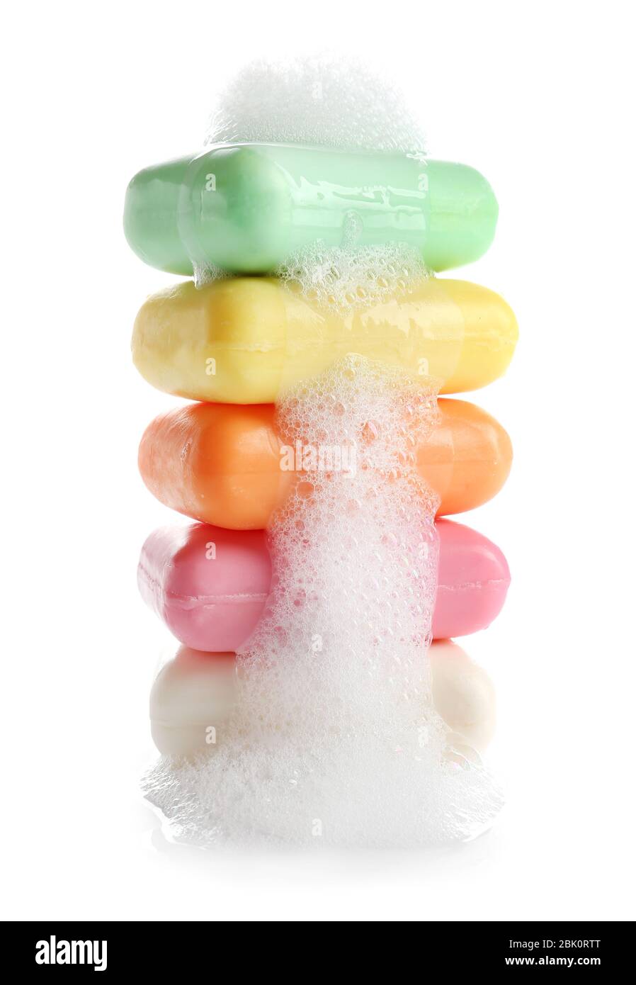 Stack of soap bars on white background Stock Photo - Alamy