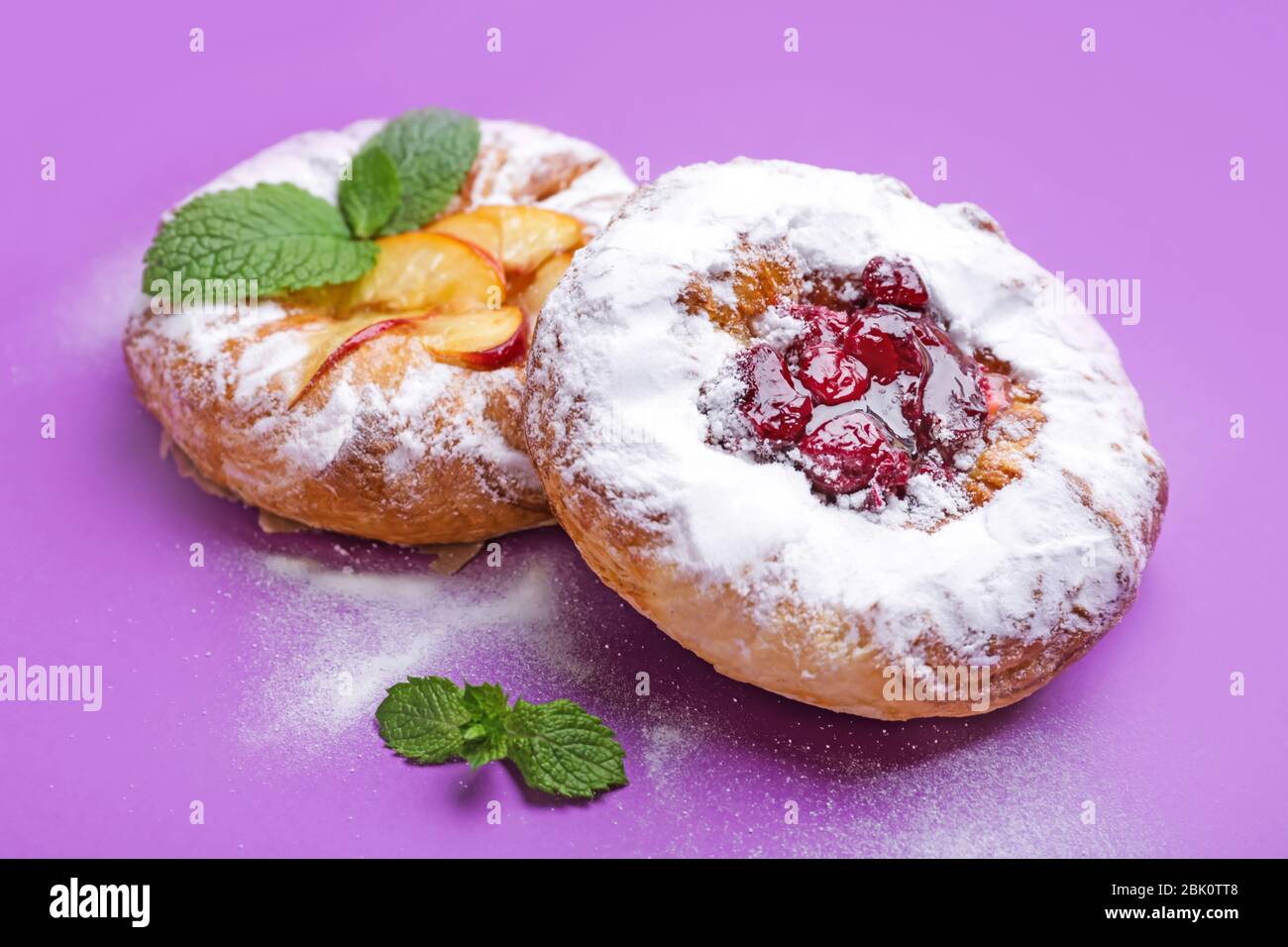 Sweet pastry on color hi-res stock photography and images - Alamy