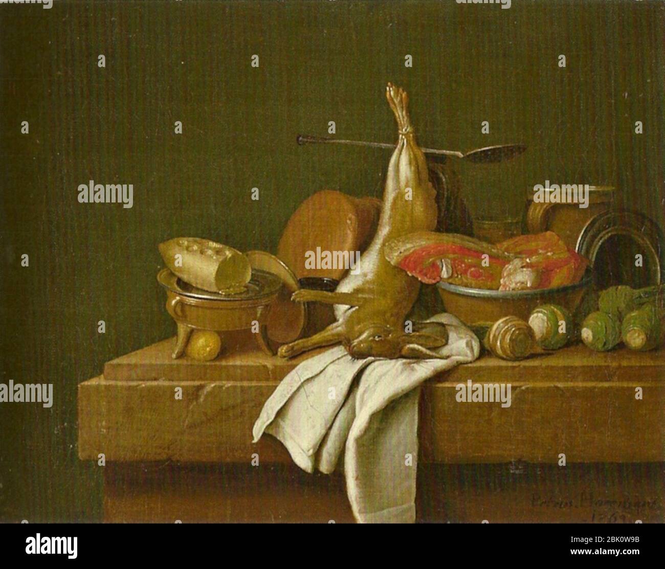 Horemans, Peter Jakob - Stillleben mit totem Hasen - 1764 Stock Photo ...