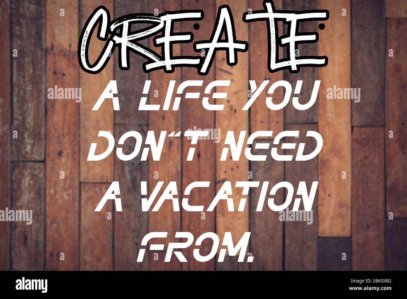 Happy think positive typography. Modern text quote. Hand-written slogan ...