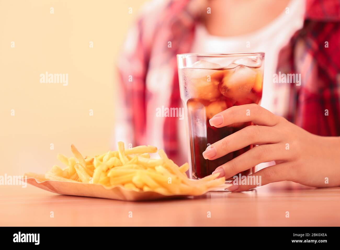 French fries cold drink table hi-res stock photography and images - Alamy