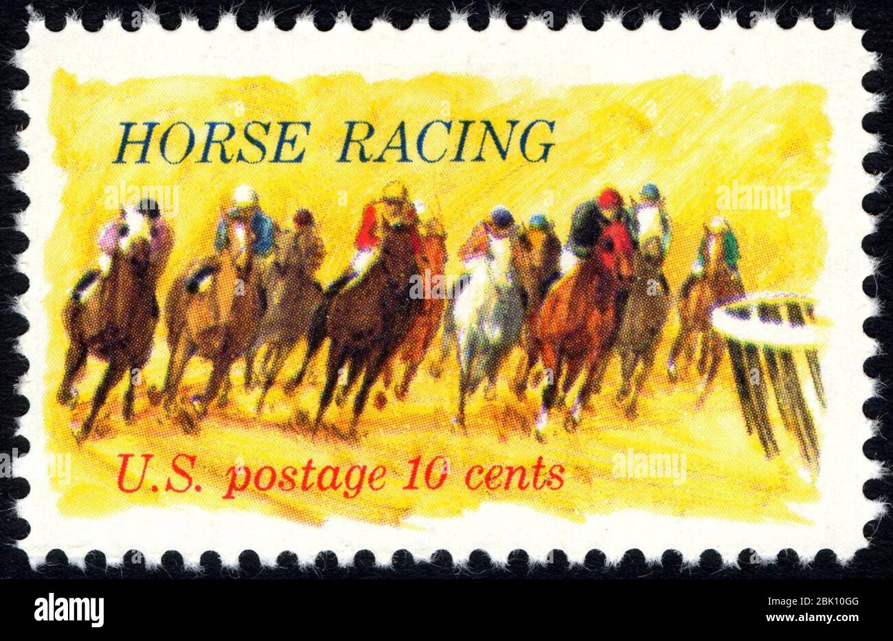 Horse Racing 10c 1974 issue U.S. stamp Stock Photo - Alamy