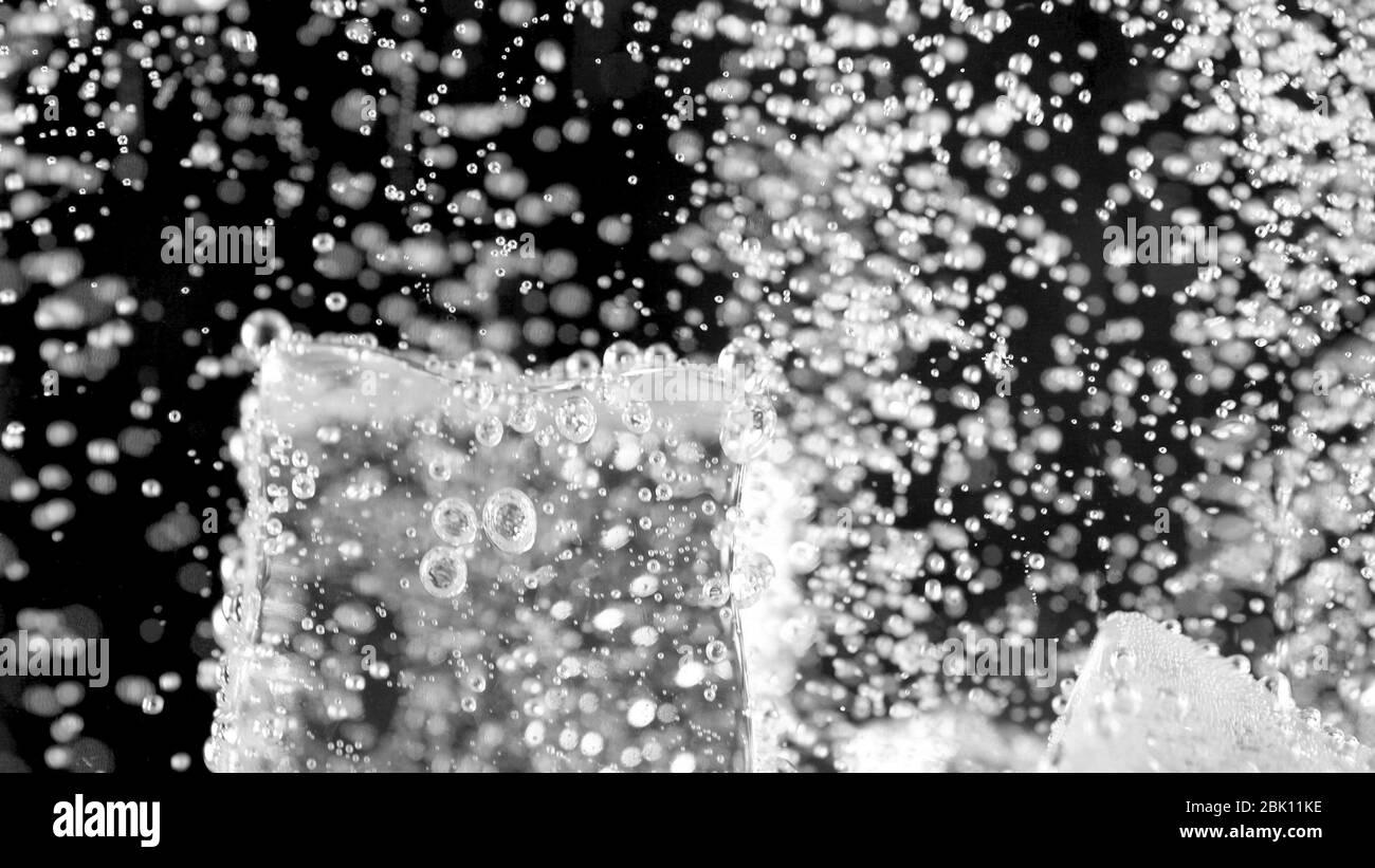 Soda water bubbles ice Black and White Stock Photos & Images - Alamy