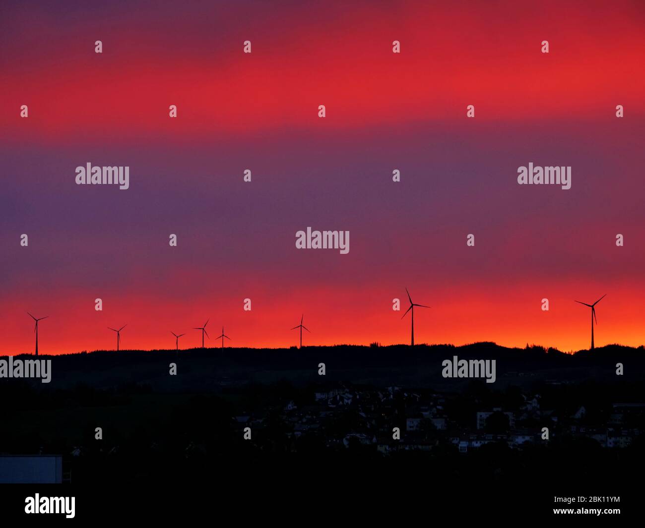 wind energy at a sunset Stock Photo - Alamy