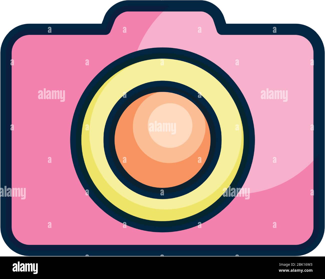 user interface concept, camera icon over white background, line color ...