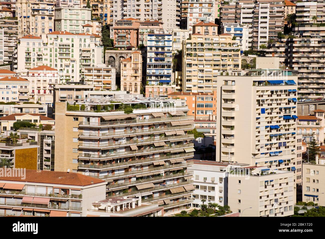 Monte Carlo viewed from Old Monaco, Monte Carlo, Monaco, Europe Stock ...
