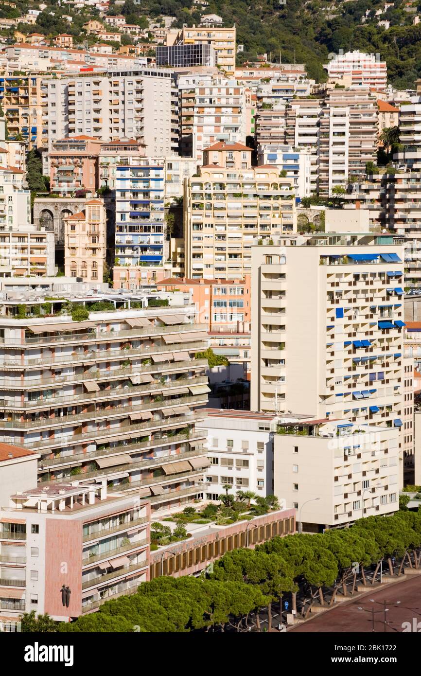 Monte Carlo viewed from Old Monaco, Monte Carlo, Monaco, Europe Stock ...