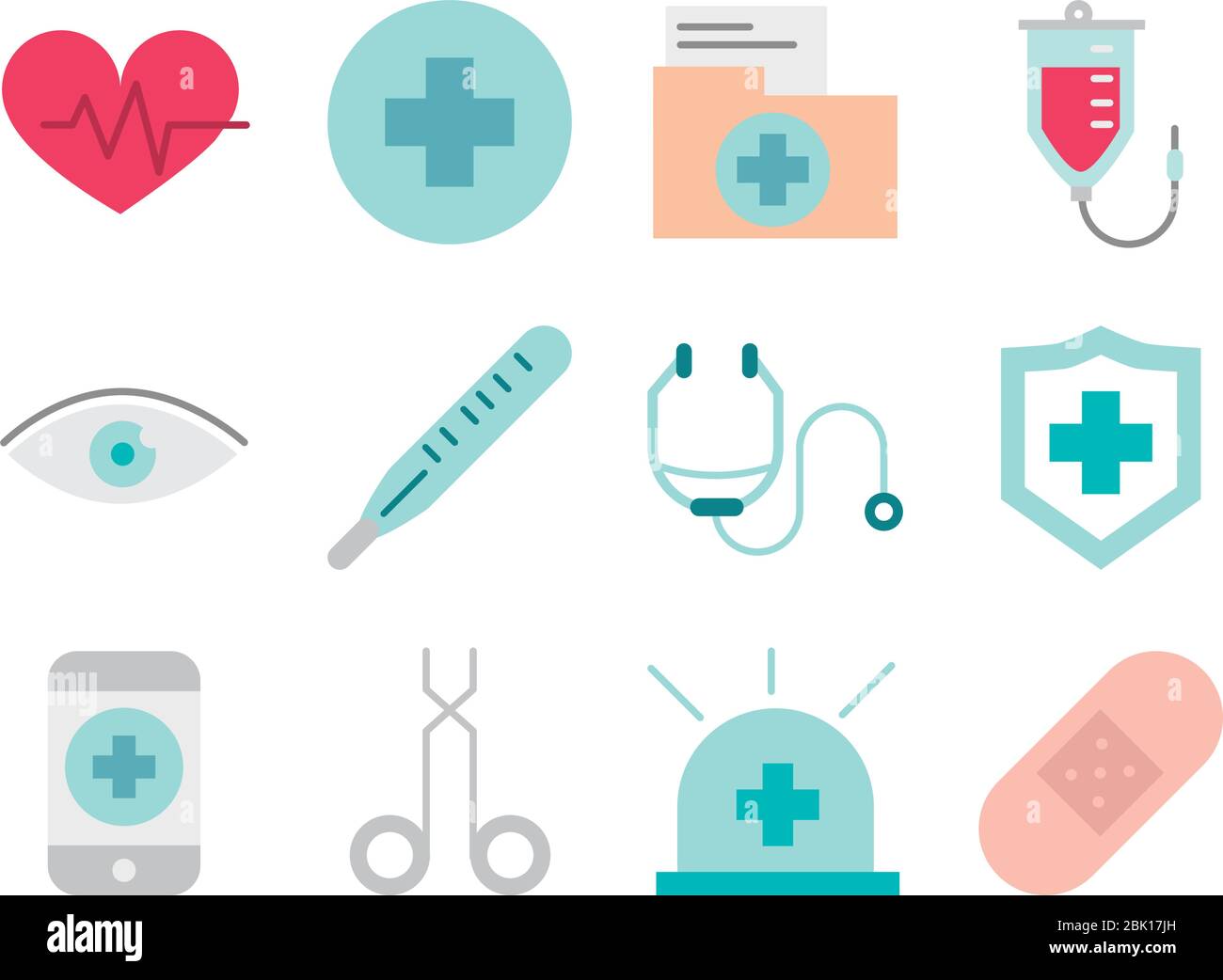 medical health care equipment assistance support icons set vector ...
