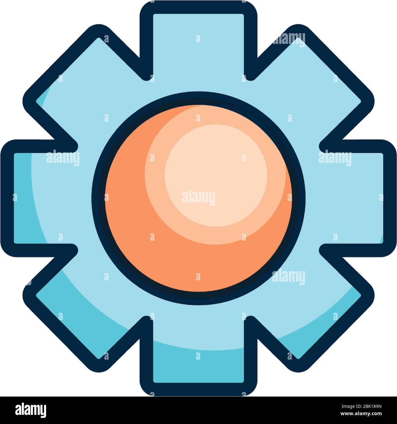 user interface concept, setting symbol, gear wheel icon over white ...
