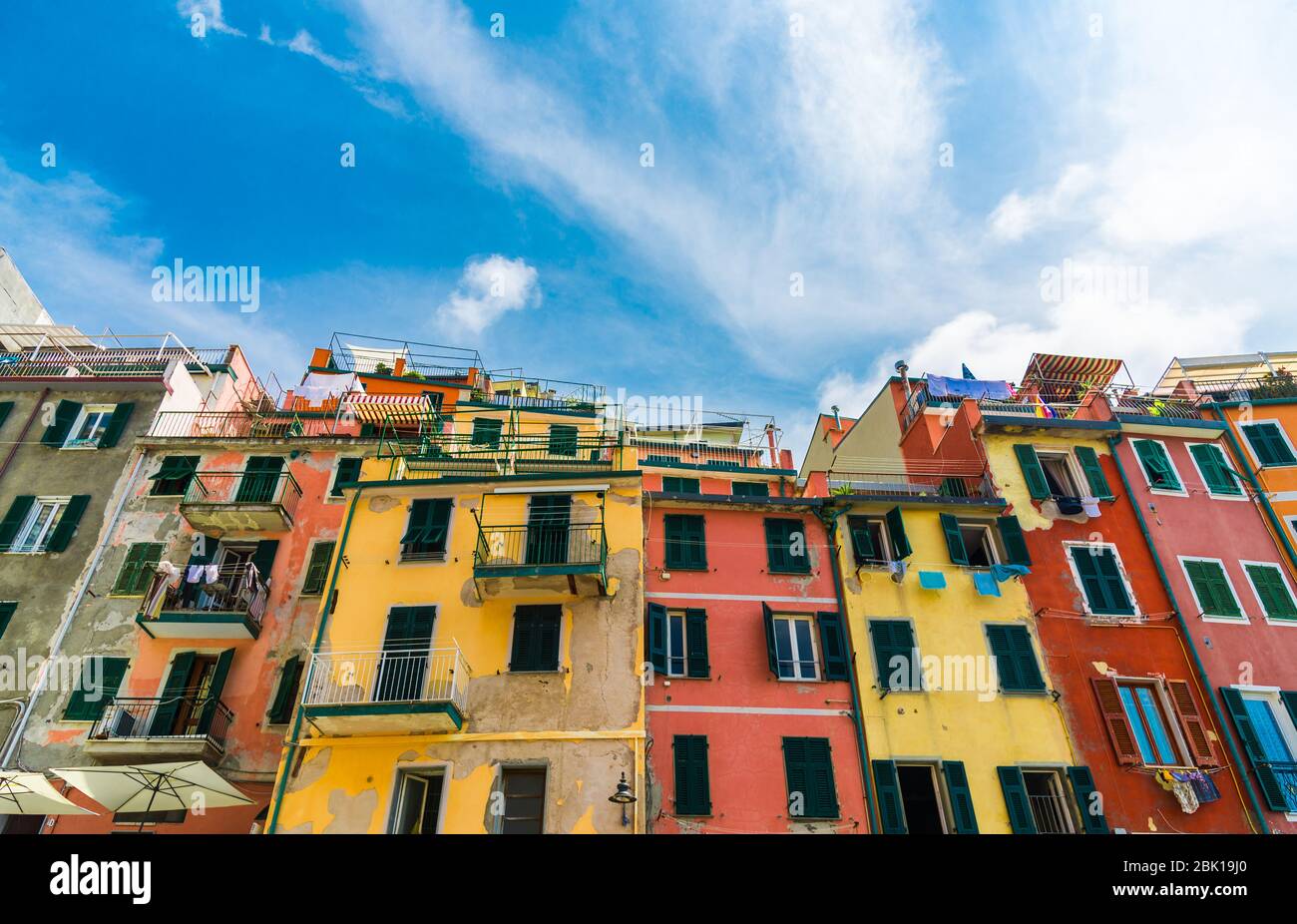 Colorful Italian architecture houses in Riomaggiore village, Cinque ...