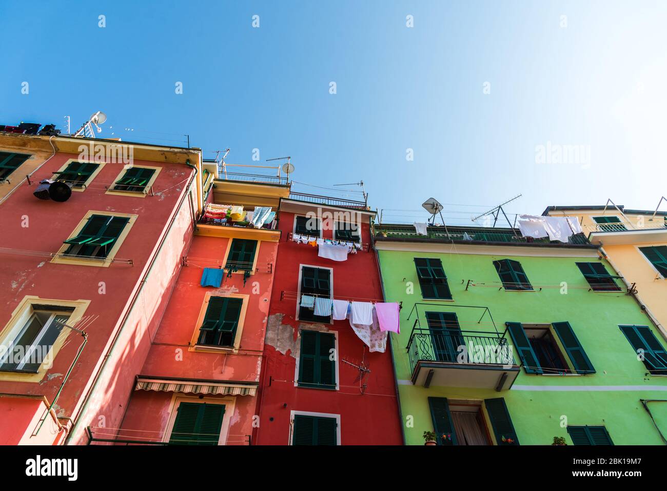 Colorful ancient Italian architecture houses in Vernazza village ...