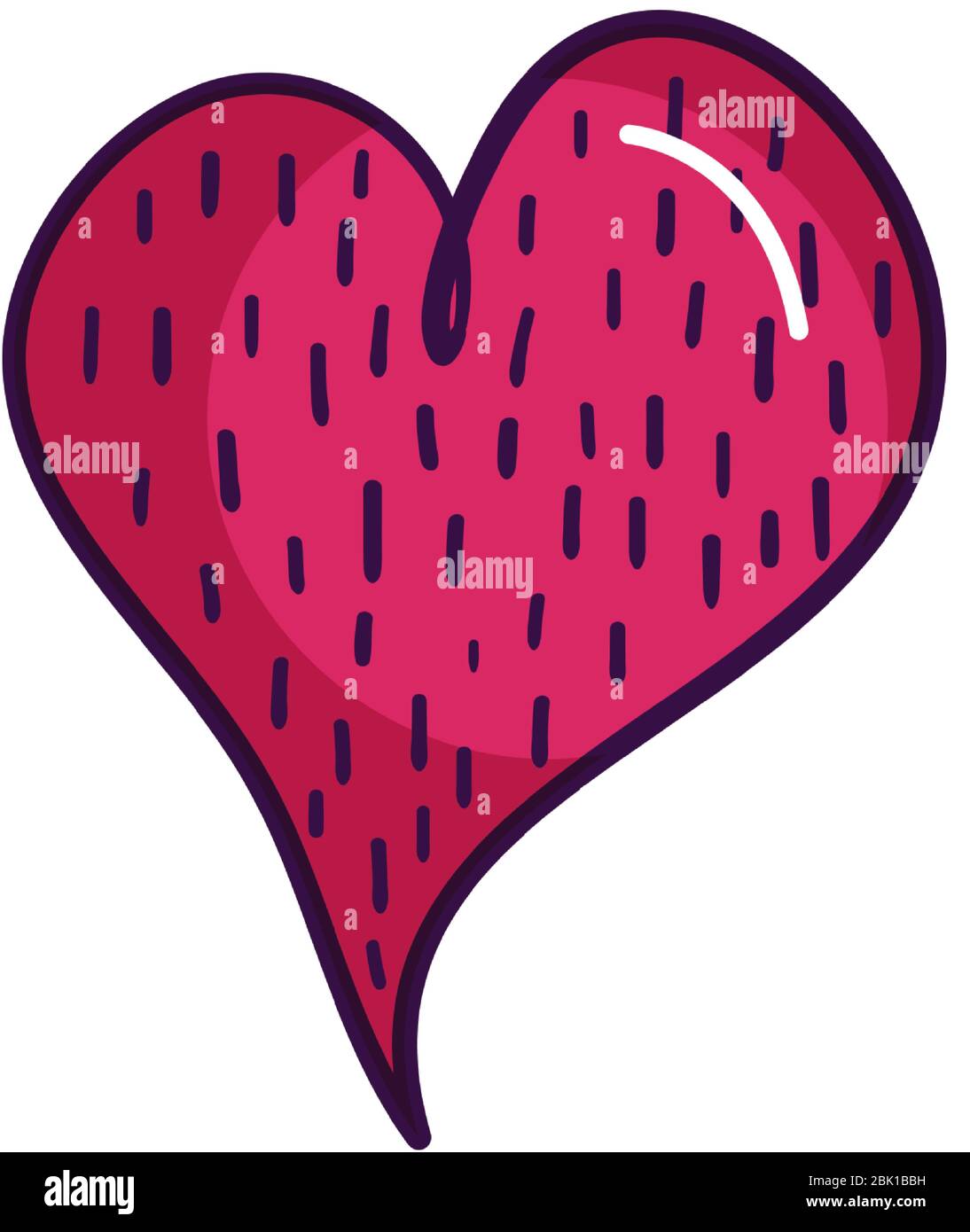 cute heart icon over white background, line color style, vector ...