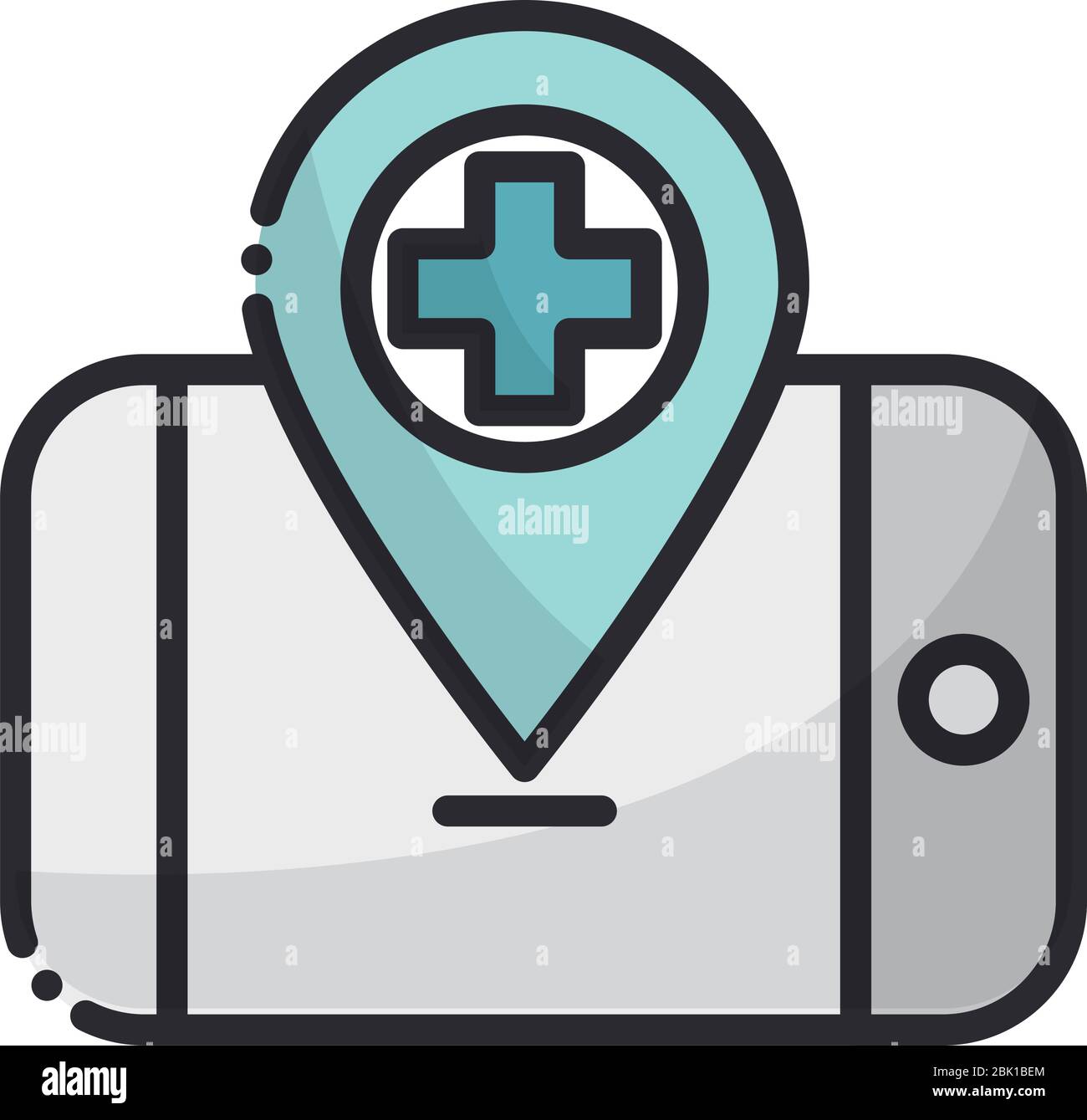 smartphone location pointer app health care medical vector illustration ...