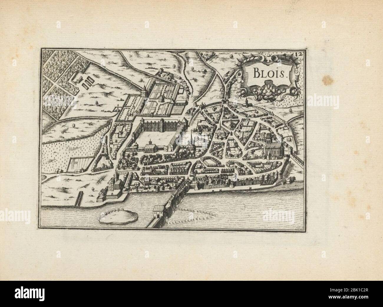 Houghton Fr 2040.20 - Blassin, map of Blois Stock Photo - Alamy