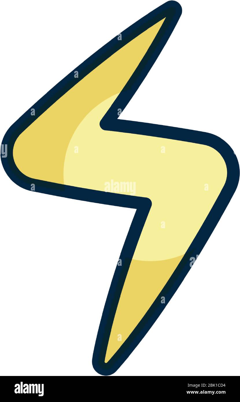 user interface concept, thunder icon over white background, line color ...
