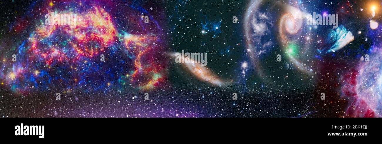 Space dark background with fragment of our galaxy. Universe filled with ...